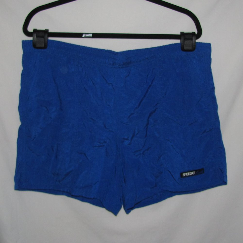 Mens' Vintage Speedo Blue Lined Swim Trunks Size Medi… - Gem